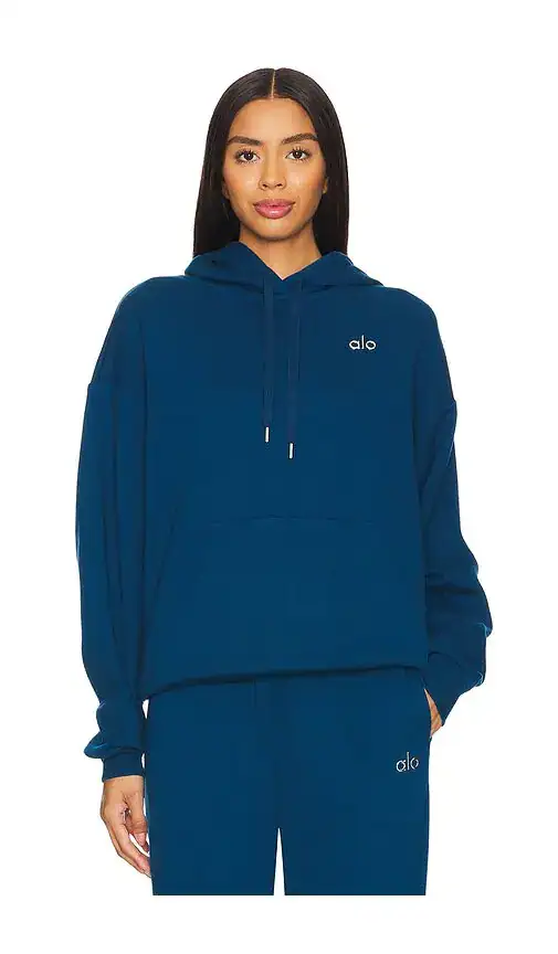 Alo Yoga Accolade Hoodie In Blue - Eclipse Blue | Editorialist